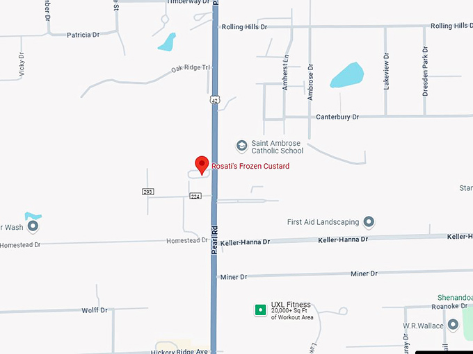 rosati's frozen custard map