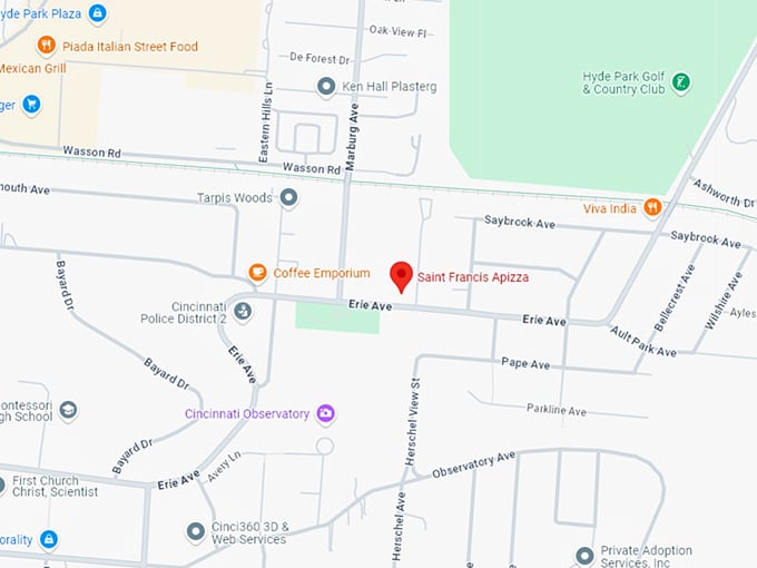 saint francis apizza map