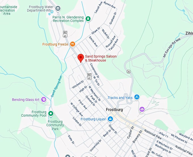 16. sand springs saloon & steakhouse map