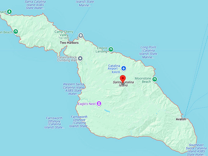 16. santa catalina island map