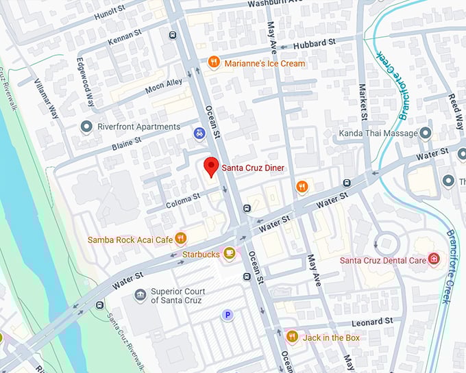 16. santa cruz diner map