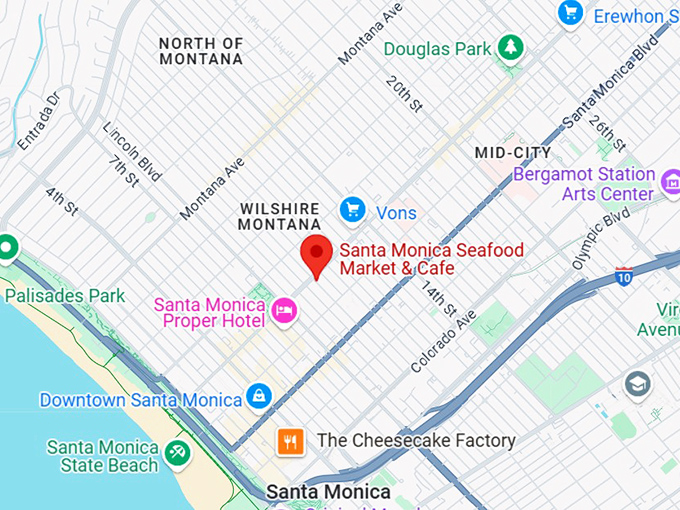 16. santa monica seafood market & cafe map