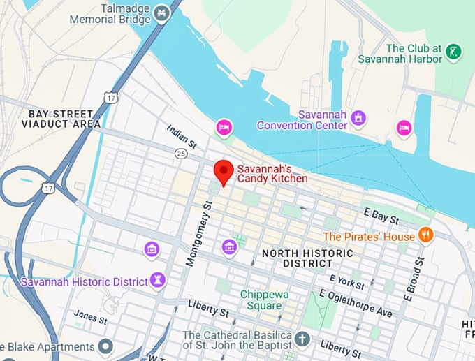 16. savannah's candy kitchen map