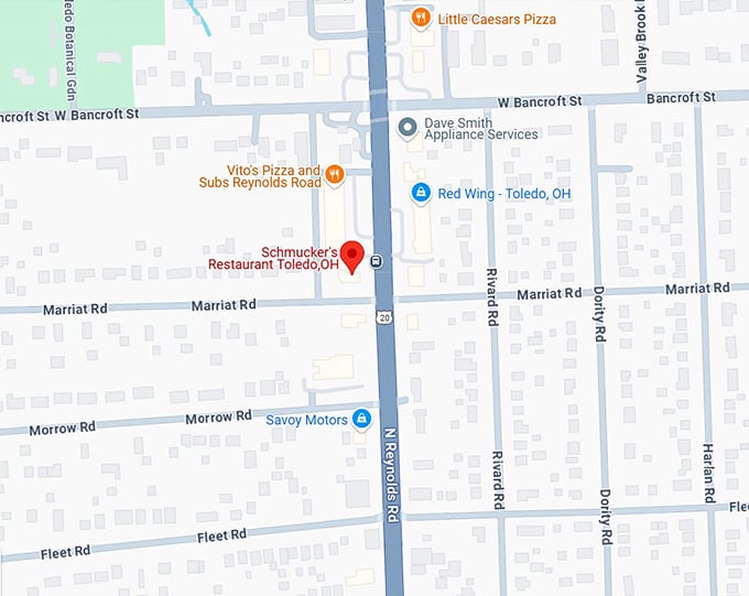 schmucker's restaurant toledo,oh map