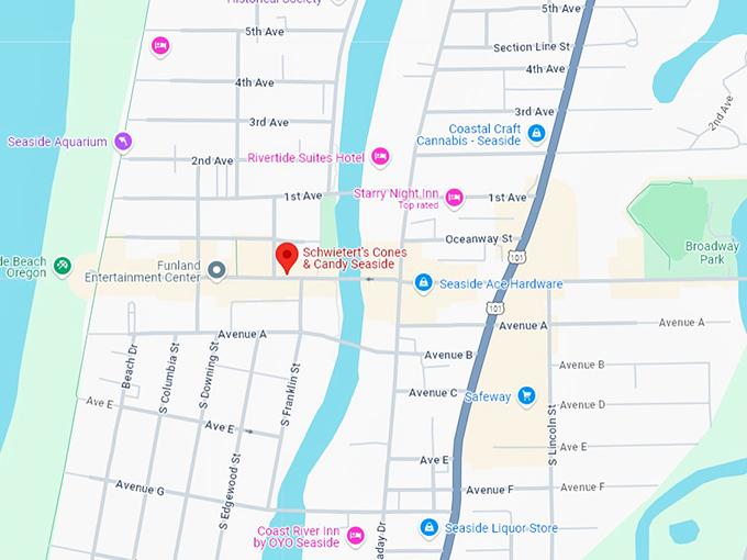 16. schwietert's cones & candy seaside map