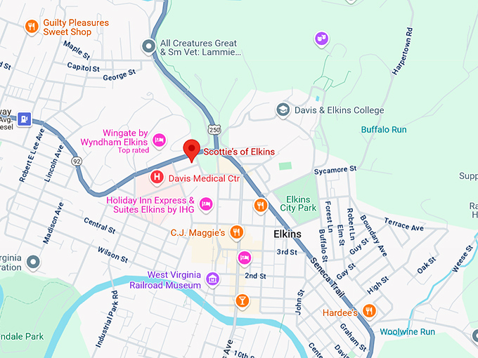 16. scottie&rsquo;s of elkins map