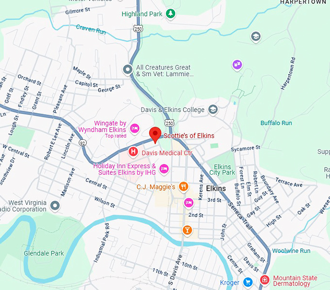 16. scottie&rsquo;s of elkins map