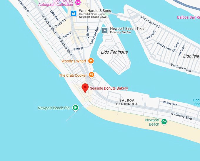 16. seaside donuts bakery map