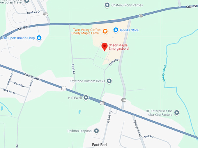 16. shady maple smorgasbord map