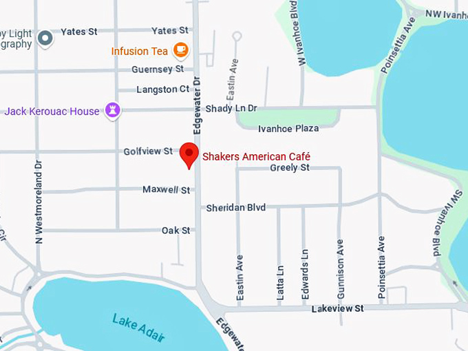 16. shakers american cafe map