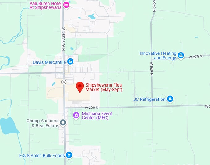 16. shipshewana flea market (may sept) map