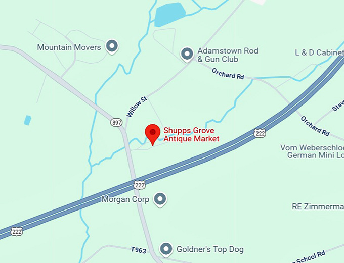 16. shupps grove antique market map