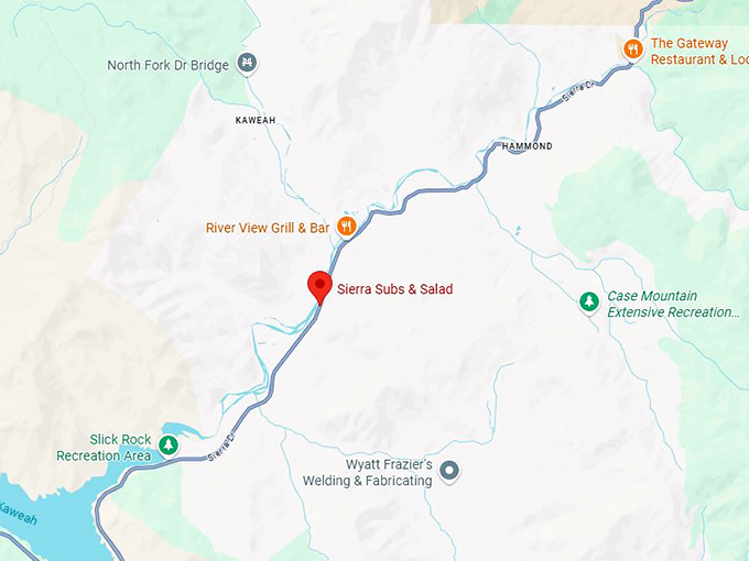 16. sierra subs & salad map