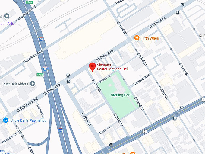 slyman's restaurant and deli map