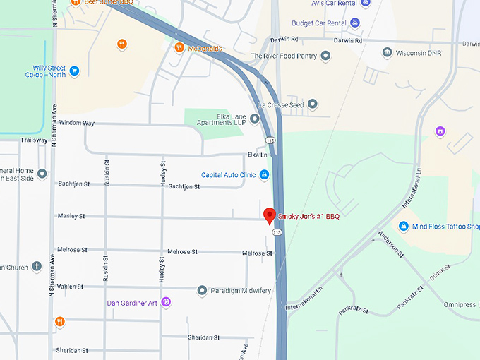 16. smoky jon's #1 bbq map