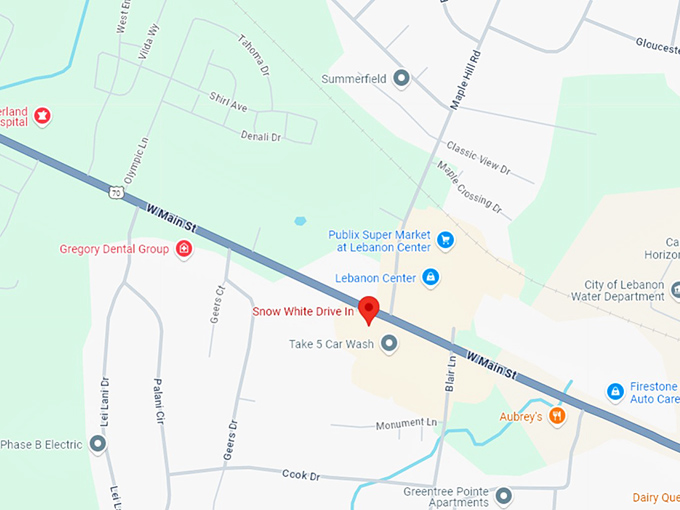 snow white drive in map