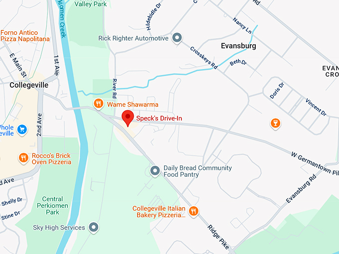 16. speck's drive in map