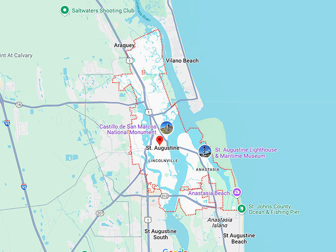 16. st. augustine, fl map