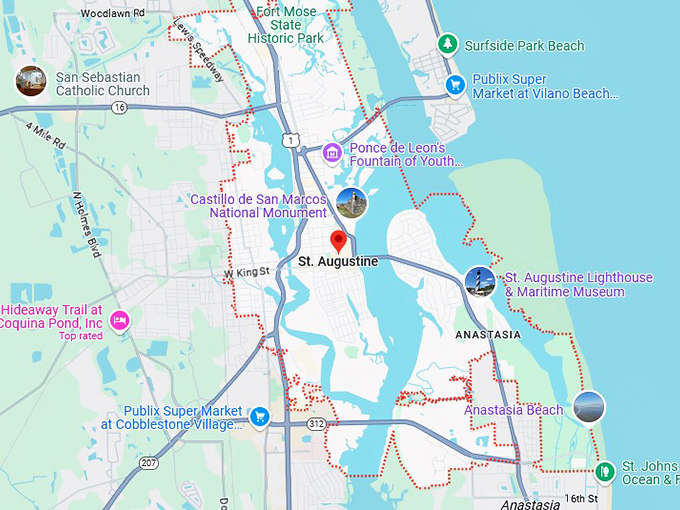 16. st. augustine map