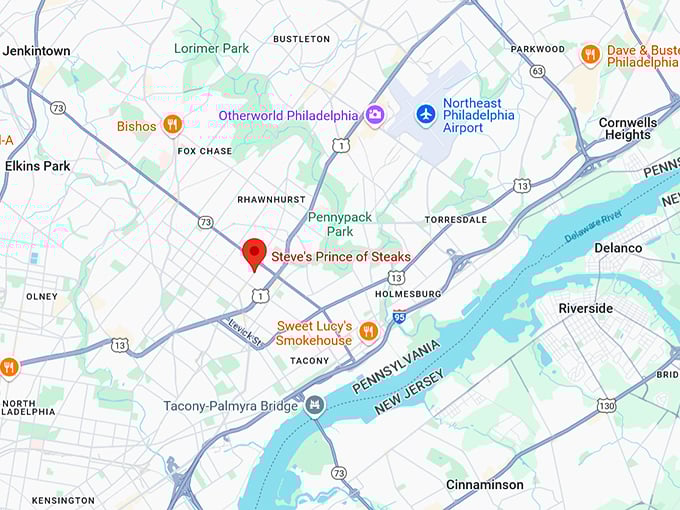 steve's prince of steaks map