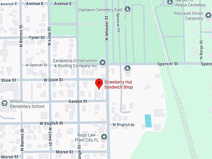 16. strawberry hut sandwich shop map