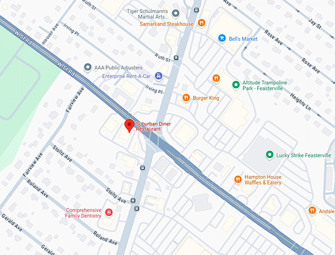 16. suburban diner map