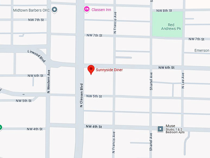 16. sunnyside diner's map