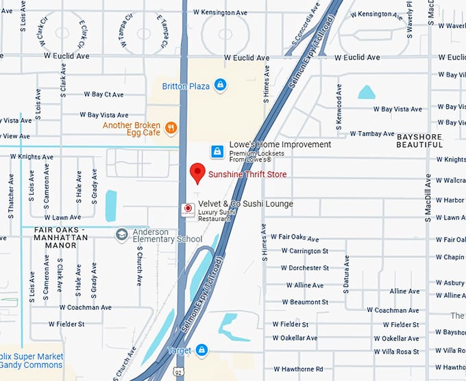 16. sunshine thrift store map