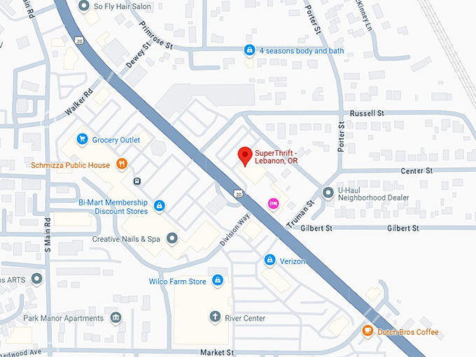 16. superthrift lebanon, or map