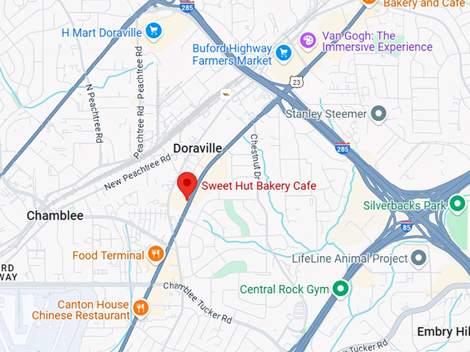 sweet hut bakery cafe map