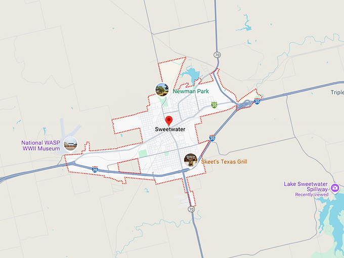 16. sweetwater, tx map