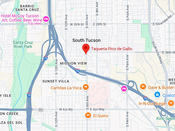 16. taqueria pico de gallo map