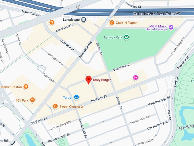 16. tasty burger map