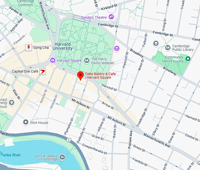 16. tatte bakery & cafe harvard square map