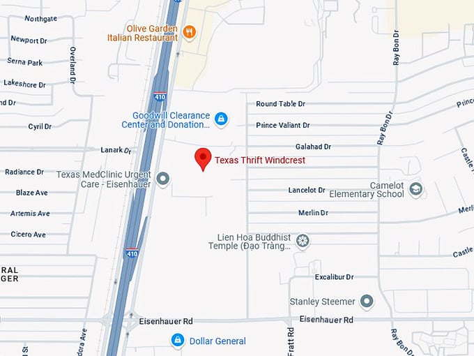 16. texas thrift windcrest map