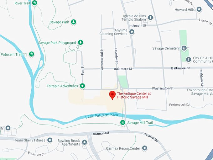 16. the antique center at historic savage mill map
