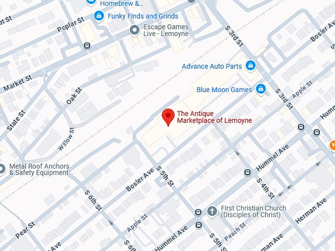 the antique marketplace of lemoyne map