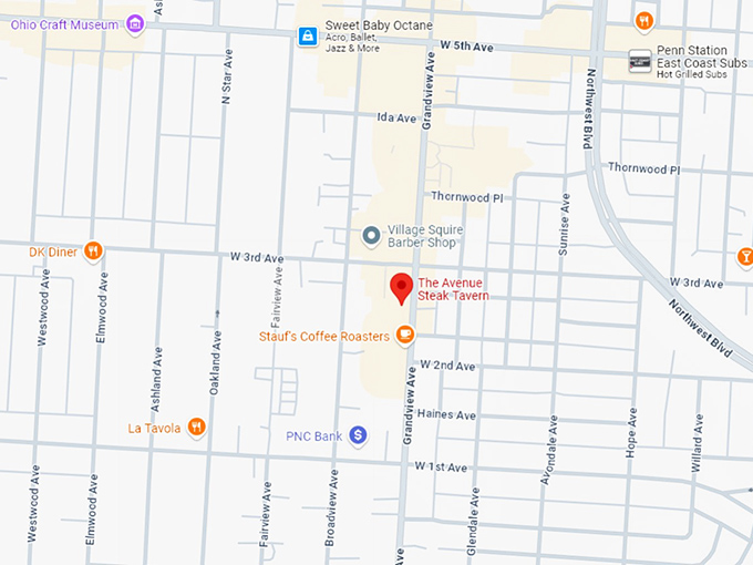 16. the avenue steak tavern map