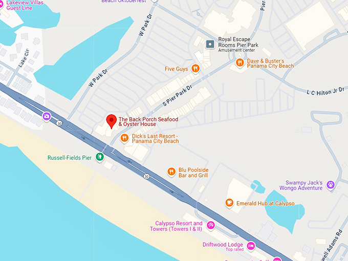 16. the back porch seafood & oyster house map
