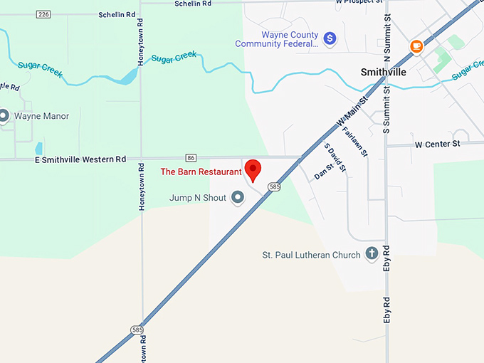 16. the barn restaurant map