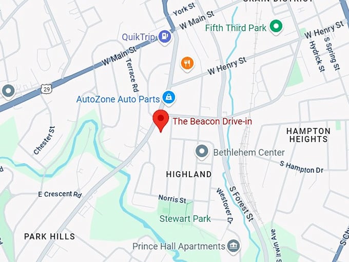 the beacon drive in map