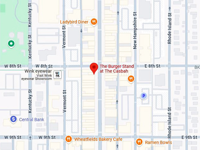 16. the burger stand at the casbah map