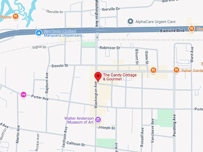 the candy cottage & gourmet map