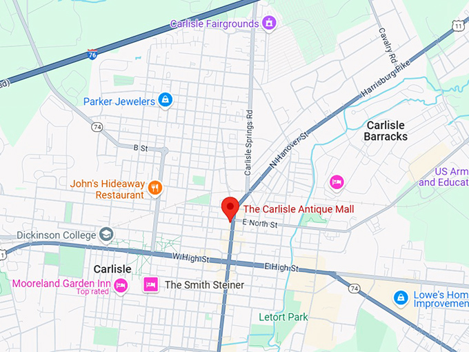 16. the carlisle antique mall map