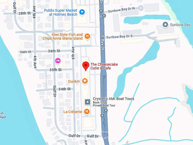 the cheesecake cutie and cafe map