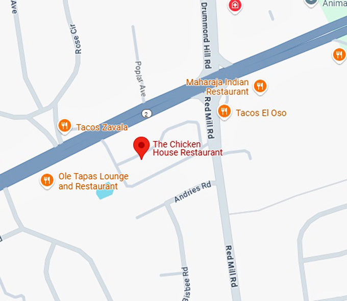 16. the chicken house restaurant map