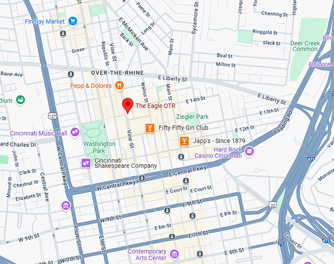 Where: 1342 Vine St, Cincinnati, OH 45202