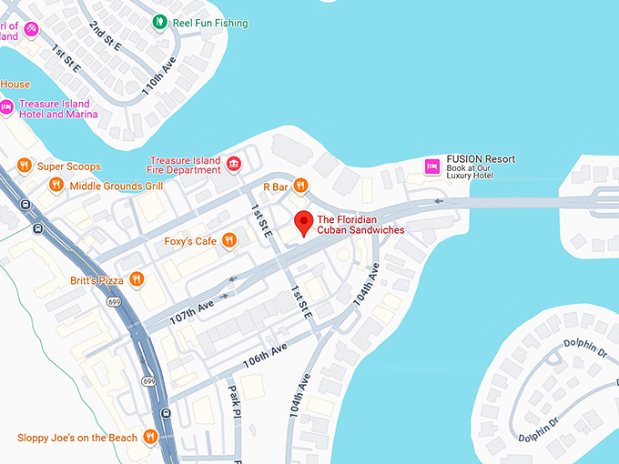 16. the floridian cuban sandwiches map