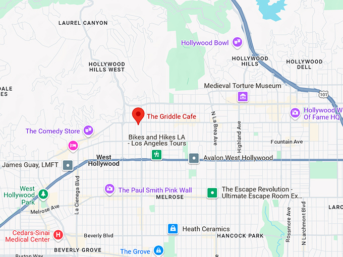 16. the griddle cafe map