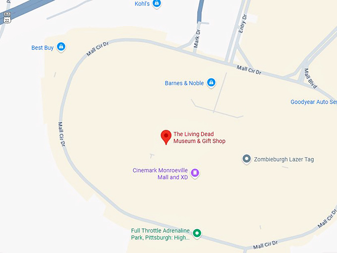 16. the living dead museum & gift shop map